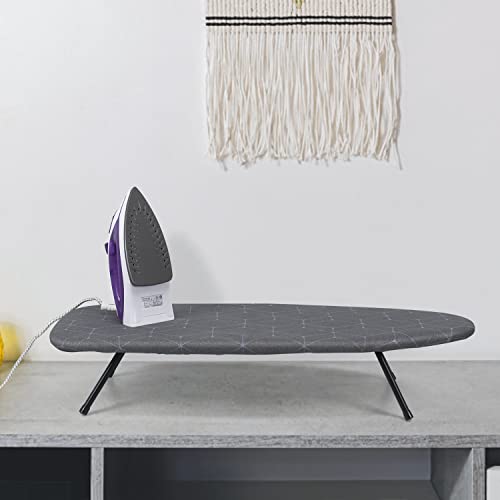 Duwee 12"x30"Table top Ironing Board with Thicken Felt Padding,Heat Resistant Cover,Foldable Ironing Boards with Stainless Steel Hook for Easy Storage
