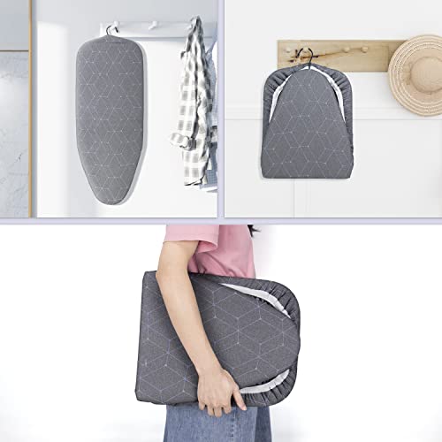 Duwee 12"x30"Table top Ironing Board with Thicken Felt Padding,Heat Resistant Cover,Foldable Ironing Boards with Stainless Steel Hook for Easy Storage