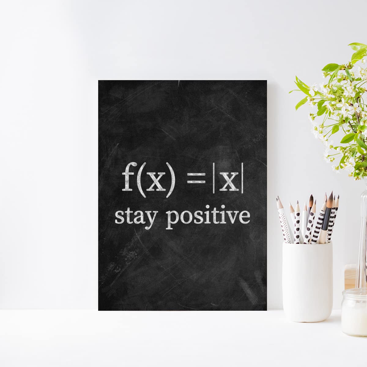 Funny Educational Canvas Wall Art-Saty Positive Poster Canvas Prints Framed Wall Art Painting Ready to Hang for Classroom/Math Room/School Decor-12 x 15 Inches