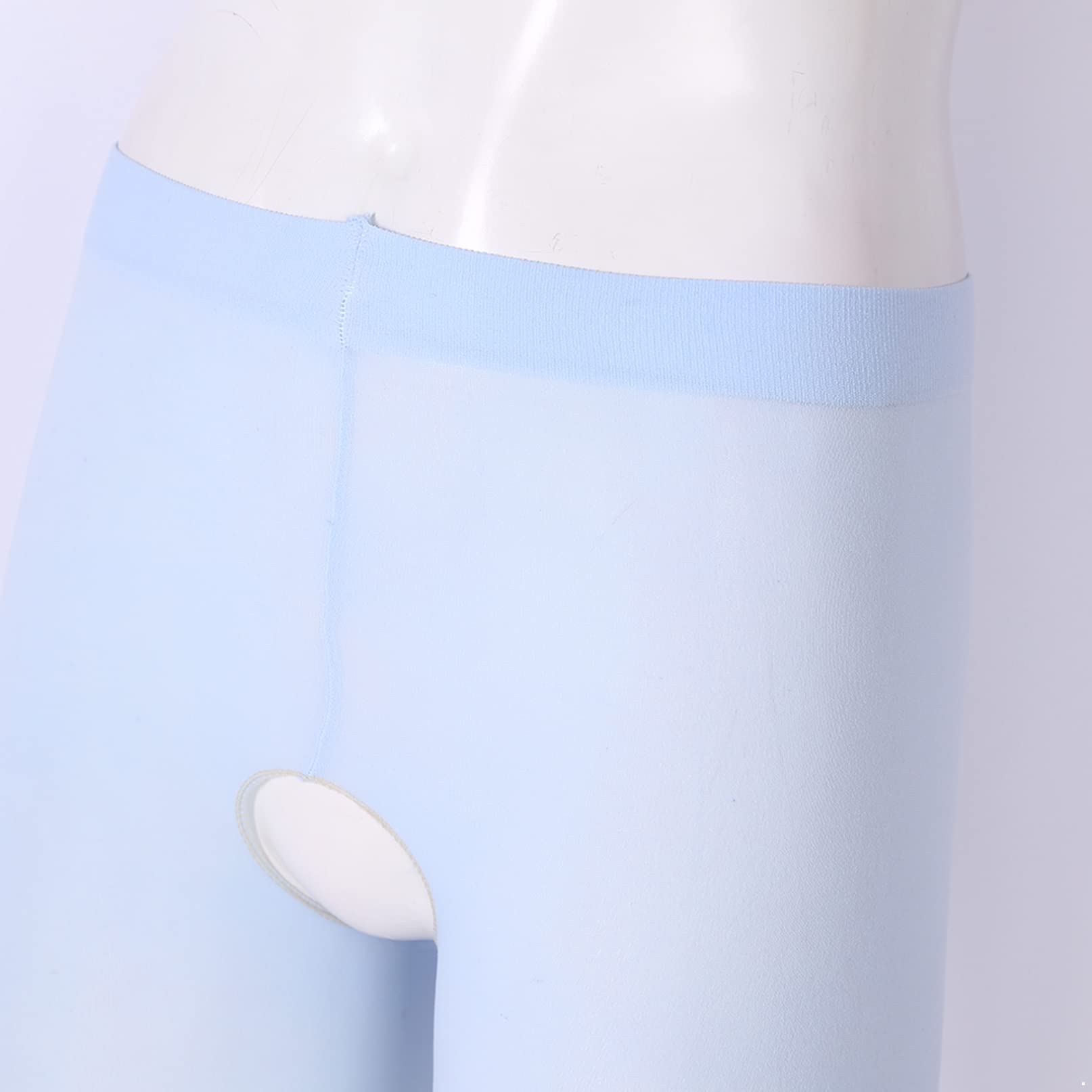 YiZYiF Women's 12 Denier Thigh High Silky Sheer Hollow Out Tights Footed Tights Silk Stockings Blue A One Size