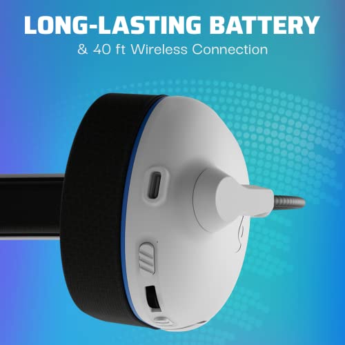 PDP AIRLITE PRO Wireless Power Stereo Gaming Headset with Noise Cancelling Microphone: Compatible with PS5/PS4/PS3 Console/PC, Comfortable Lightweight Headphones, Long Battery Life (Frost White)