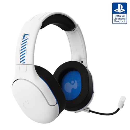 PDP AIRLITE PRO Wireless Power Stereo Gaming Headset with Noise Cancelling Microphone: Compatible with PS5/PS4/PS3 Console/PC, Comfortable Lightweight Headphones, Long Battery Life (Frost White)
