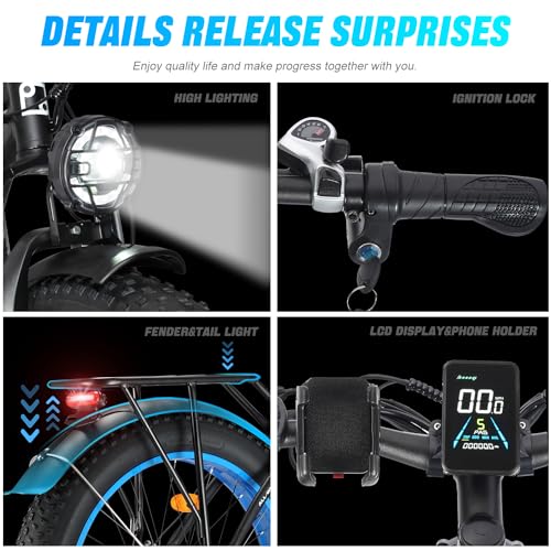 PHILODO Electric Bike for Adults, 23ah Fat Tire Ebike Dual Motor AWD 2000W 35MPH Electric Bicycles 21-Speed with Ignition Lock Hydraulic Disc Brakes