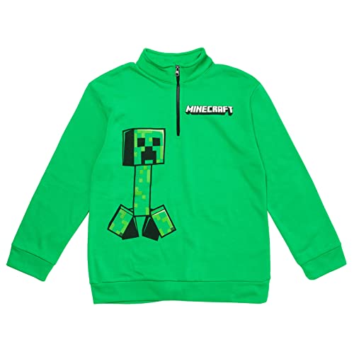 Minecraft Creeper Little Boys Fleece Half Zip Sweatshirt & Pants Set Green 7-8