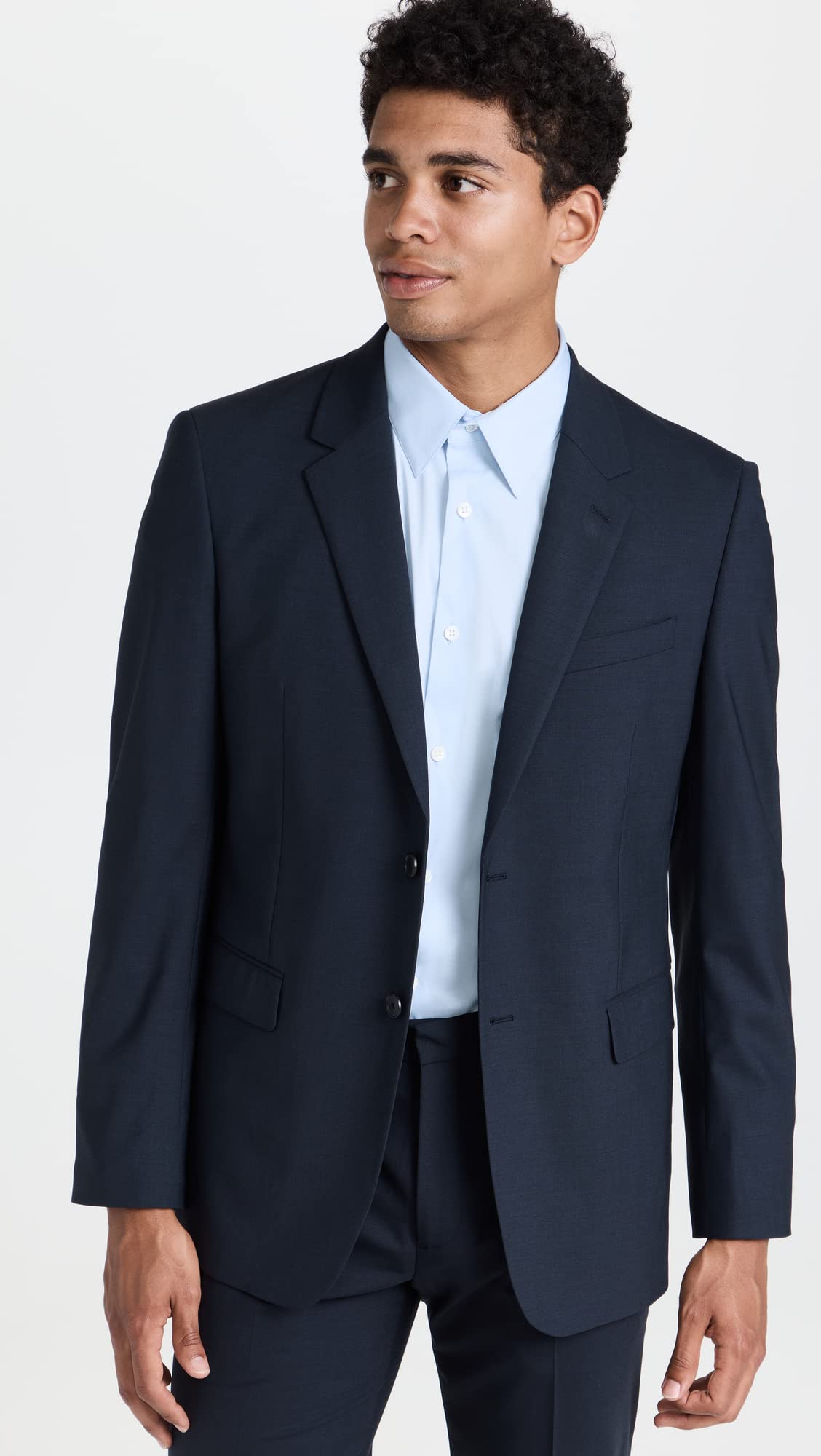 Theory Men's Chambers Stretch Wool Blazer, Navy, Blue, XL