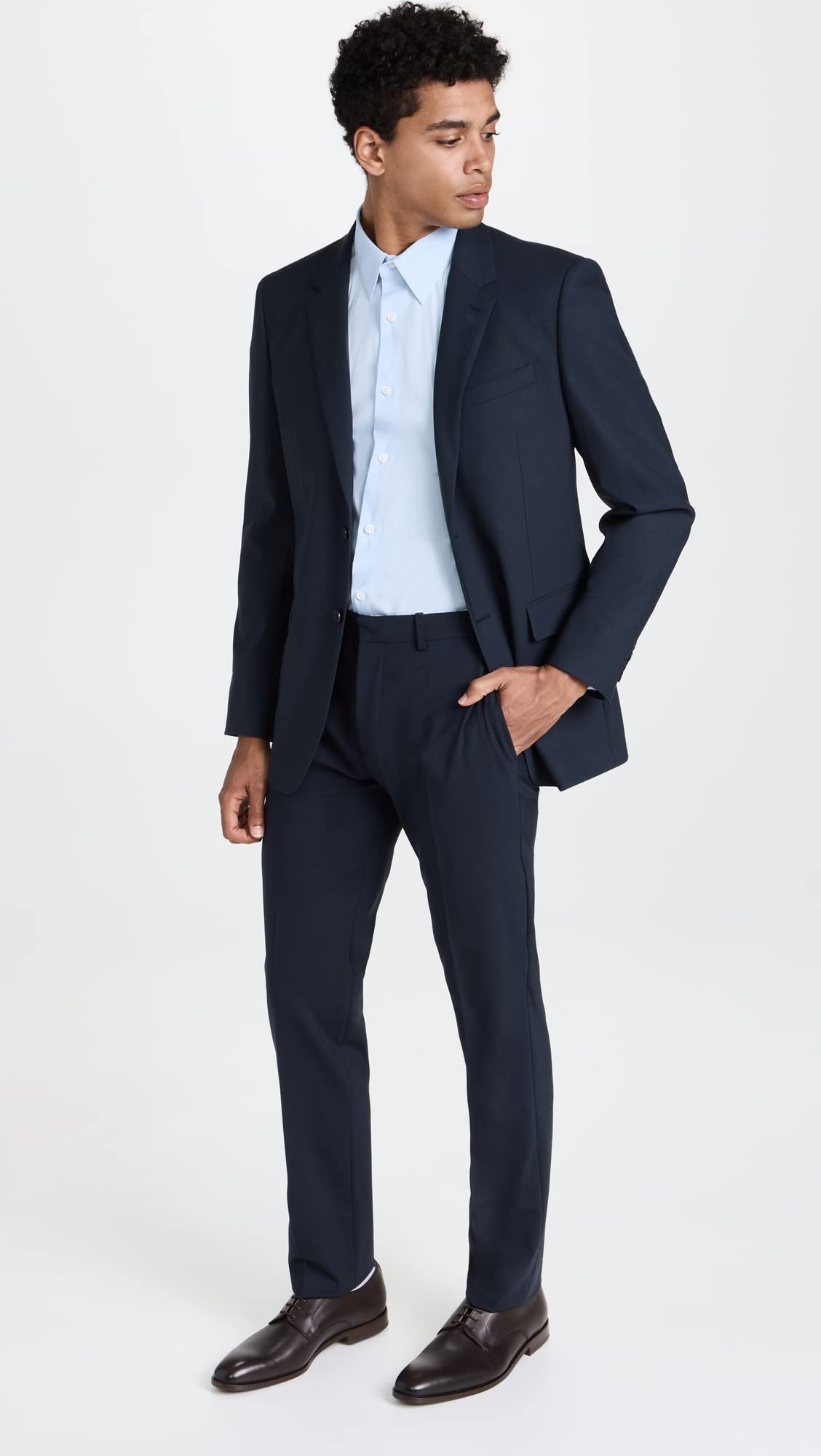 Theory Men's Chambers Stretch Wool Blazer, Navy, Blue, XL