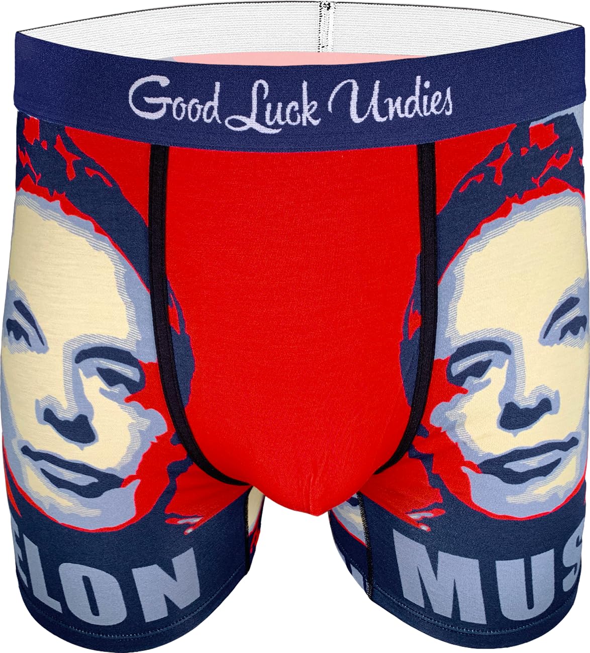 Good Luck Undies Men's Elon Musk Boxer Brief Underwear, Large