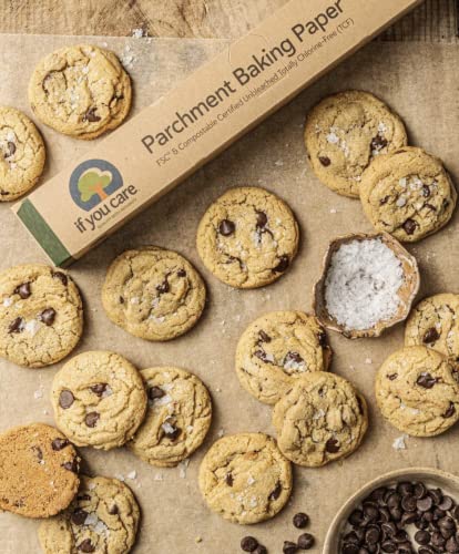 If You Care Parchment Baking Paper 70 Sq Ft Roll, Unbleached, Chlorine Free, Greaseproof, Silicone Coated, Standard Size, Fits 13 Inch Pans