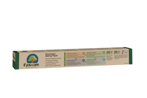 If You Care Parchment Baking Paper 70 Sq Ft Roll, Unbleached, Chlorine Free, Greaseproof, Silicone Coated, Standard Size, Fits 13 Inch Pans