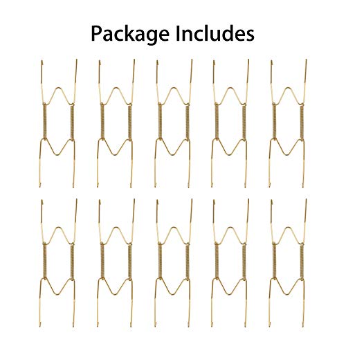 EEEKit Dish Display Plate Hangers, 10-Pack 10 Inch Wall Plate Spring Hook Holder Hanging Wire for The Wall Home Decoration Accessory 8/10/12Inch