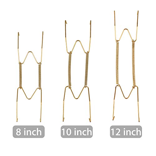 EEEKit Dish Display Plate Hangers, 10-Pack 10 Inch Wall Plate Spring Hook Holder Hanging Wire for The Wall Home Decoration Accessory 8/10/12Inch