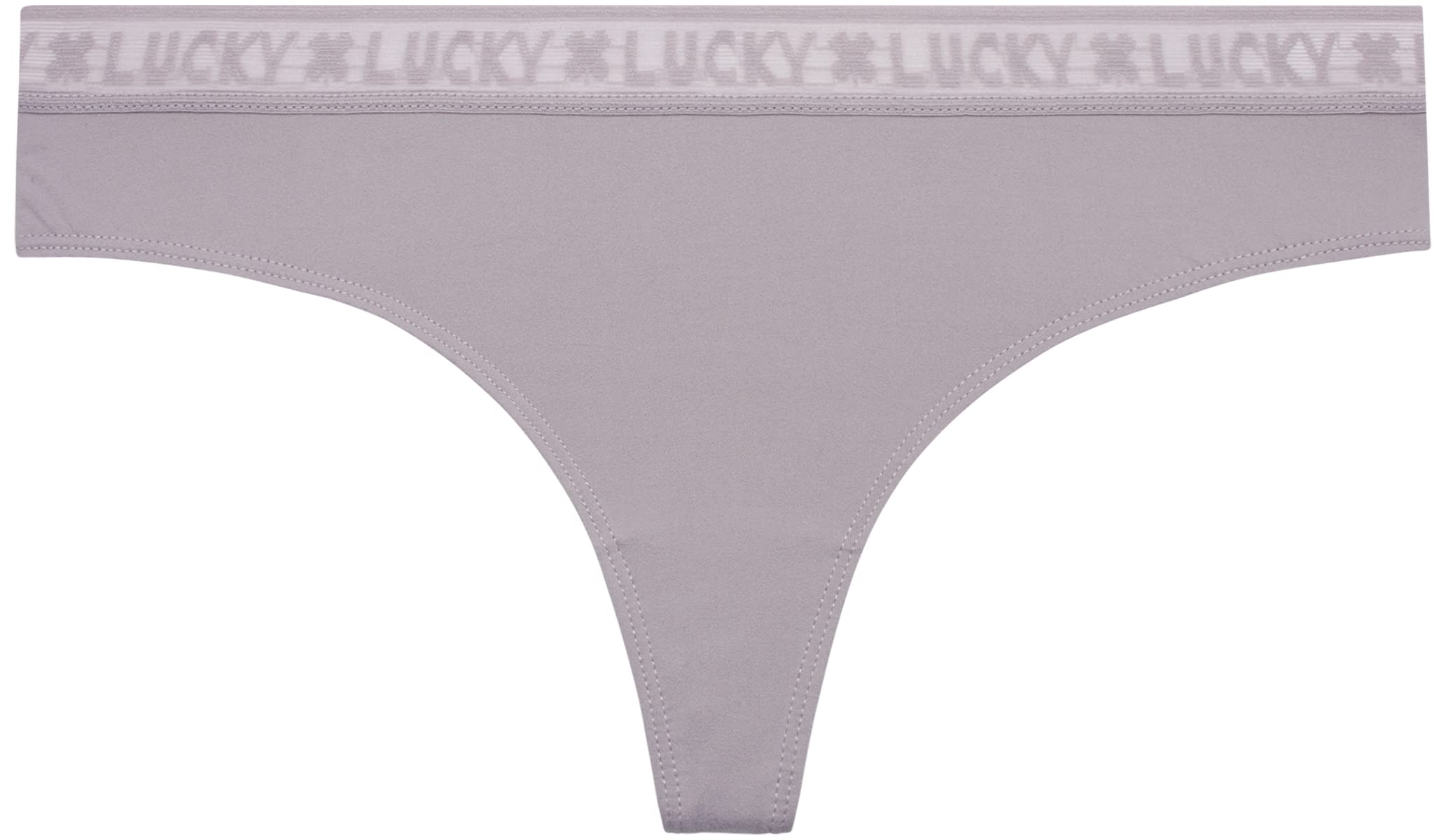Lucky Brand Women's Underwear - 10 Pack Microfiber Thong Panties (S-XL), Size Large, Blue Iris/Gardenia/Silver Sconce/Blue/Multi