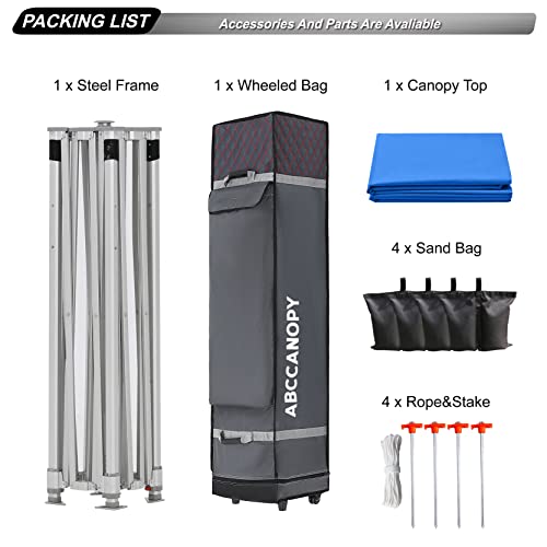 ABCCANOPY Large All Aluminum Canopy Commercial Instant Shade 10x10 Premium Series, Blue