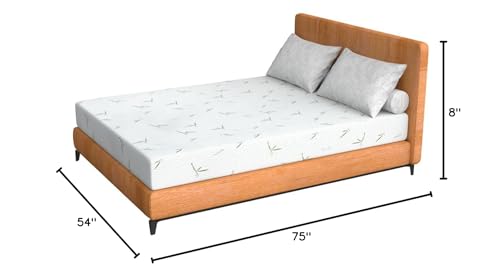 FONTOI Full Size Mattress in a Box, 8 inch Bed Mattresses Made in USA with Breathable Bamboo Cover, Cooling Gel Green Tea Memory Foam, Medium Firm (8IN-MDR-Full)