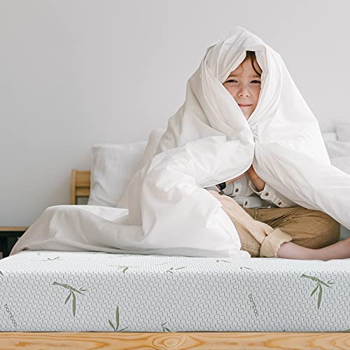 FONTOI Full Size Mattress in a Box, 8 inch Bed Mattresses Made in USA with Breathable Bamboo Cover, Cooling Gel Green Tea Memory Foam, Medium Firm (8IN-MDR-Full)