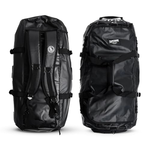 Superare Enorme Gear Bag – Versatile Gym Bag, Backpack Duffle Bag Combo, Ideal Boxing Duffle Bag or Duffle Bag for Men with Ventilation and Moisture-Resistant Fabric - Black