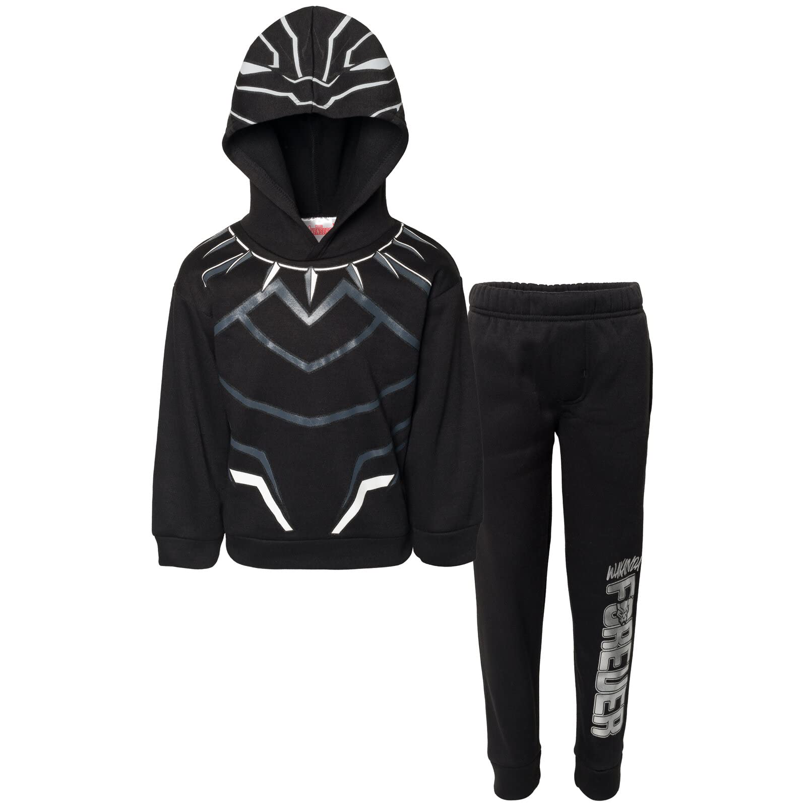 Marvel Avengers Black Panther Little Boys Fleece Athletic Pullover Hoodie and Pants Outfit Set 7-8