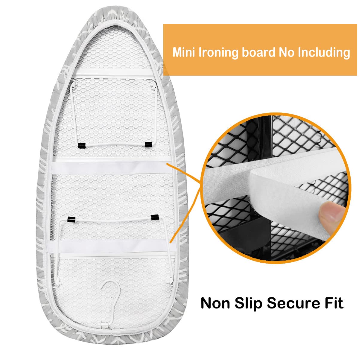 Rblofo 12 x 32 Tabletop Ironing Board Cover and Premium Heavy Duty 4 Layer Pad Extra Thick Padding, Heat Reflective and Stain Resistant with Elasticized Edges 12.5 x 32 inch Iron Board Covers