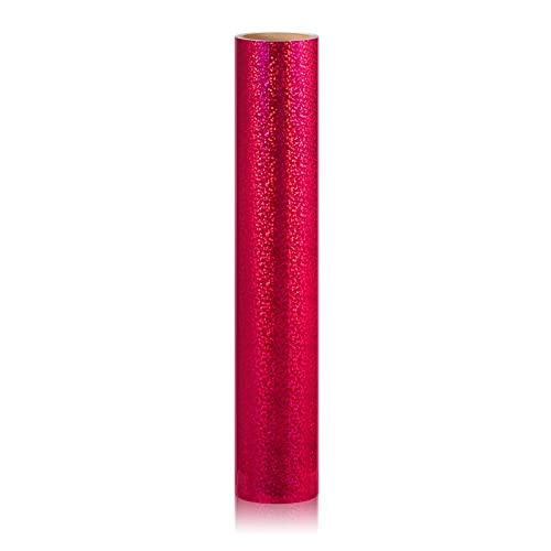 AHIJOY Holographic Sparkle Vinyl Rose Adhesive Vinyl Roll 12"x 5FT Shimmer Vinyl for Cup Mug Stickers DIY Projects Holiday and Party Decor
