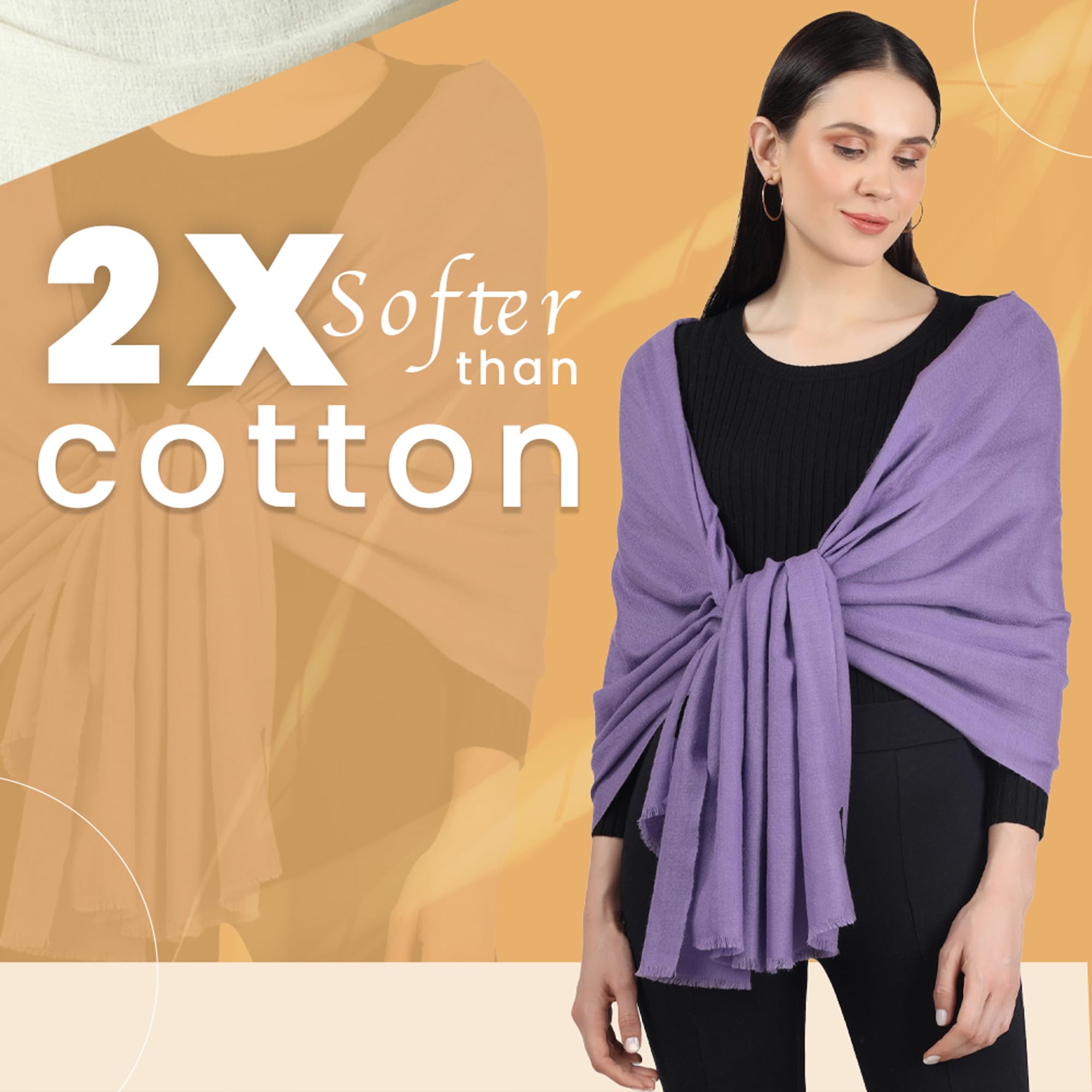 PASHWRAP 100% Himalayan Ultra Thin Cashmere Wrap |Soft Lightweight Cashmere Scarf | Kashmiri Pashmina Shawl | Luxury Gift For Women | Ideal For Travel (Mauve)