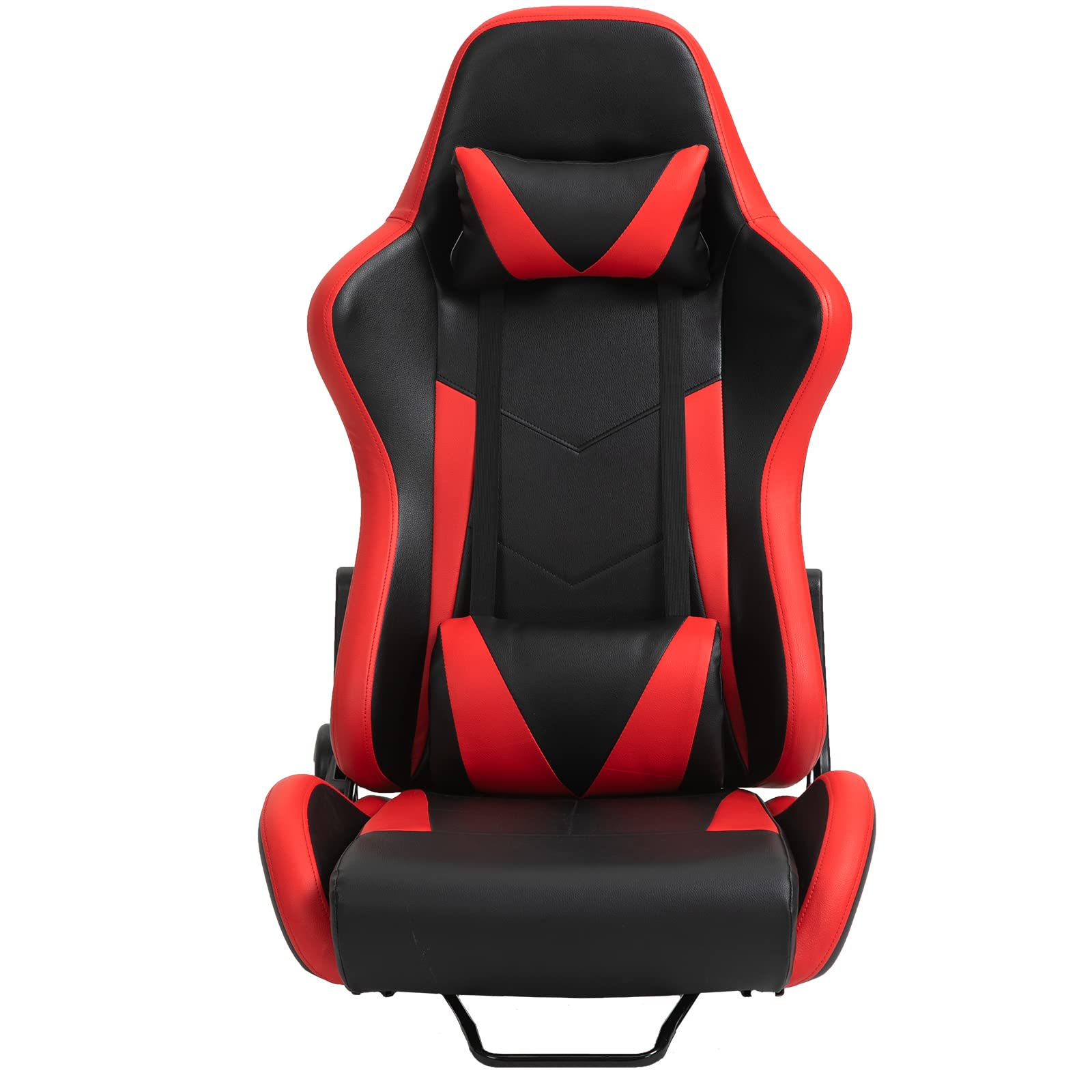 Supllueer Racing Seats Double Slide Rails Universal Racing Seats with Neck Waist Pillows fit Racing Simulator Cockpit Stand,Backrest 170 ° Ergonomic Adjustment,NO Stand