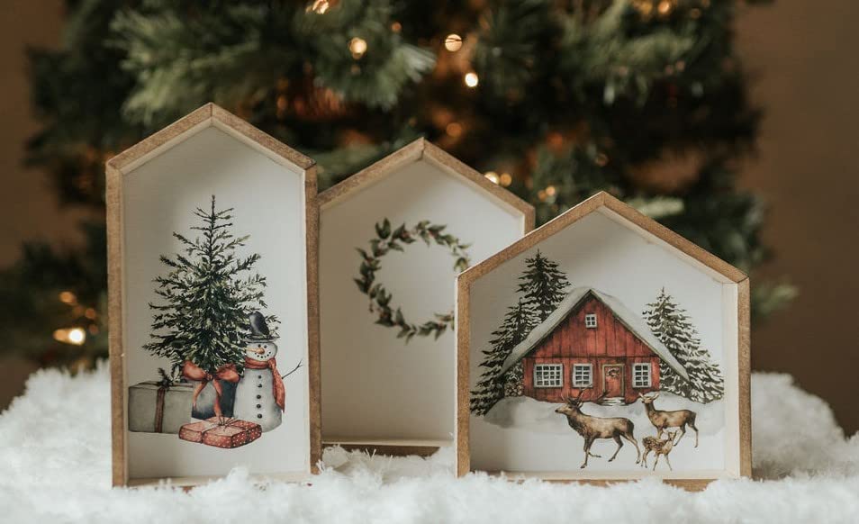 Rub on Transfers for Crafts and Furniture | 3 Design Sheets 6βx 12β | Home Decor Transfers | Furniture and Craft Decals | by Thymeless Designs (Cozy Christmas)