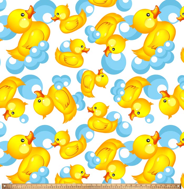 Rubber Ducky Anti-Pill No-Sew Throw Fleece Fabric Kit (72x60)