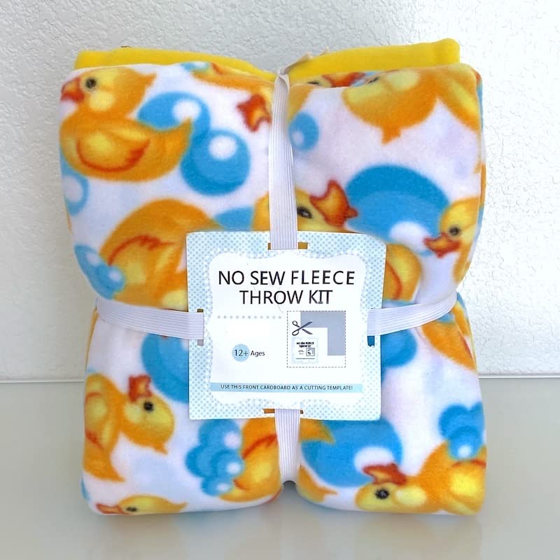 Rubber Ducky Anti-Pill No-Sew Throw Fleece Fabric Kit (72x60)