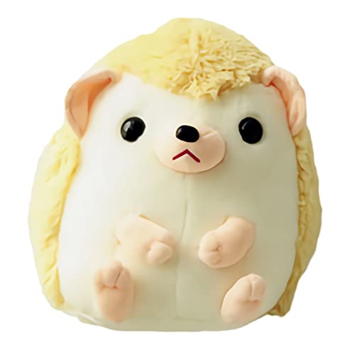 CHDGIOHA Cute Hedgehog Stuffed Animal Plush Body Pillow - Kawaii Yellow Plushie, 13.7'' Chubby Plush Toy Pillow, Super Soft Hedgehog Doll, Birthday Gift for Him & Her(Yellow,Medium)