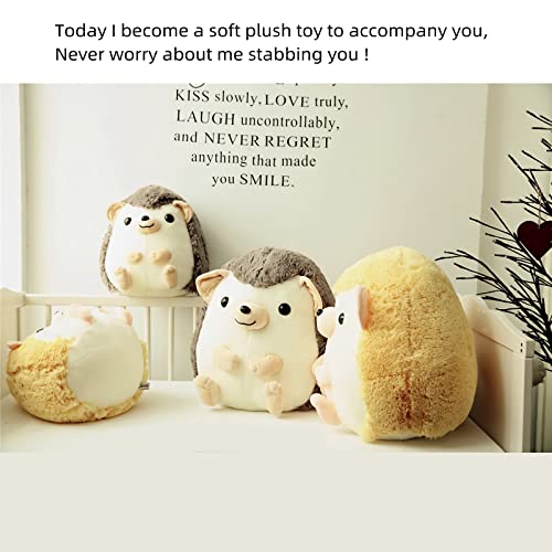 CHDGIOHA Cute Hedgehog Stuffed Animal Plush Body Pillow - Kawaii Yellow Plushie, 13.7'' Chubby Plush Toy Pillow, Super Soft Hedgehog Doll, Birthday Gift for Him & Her(Yellow,Medium)