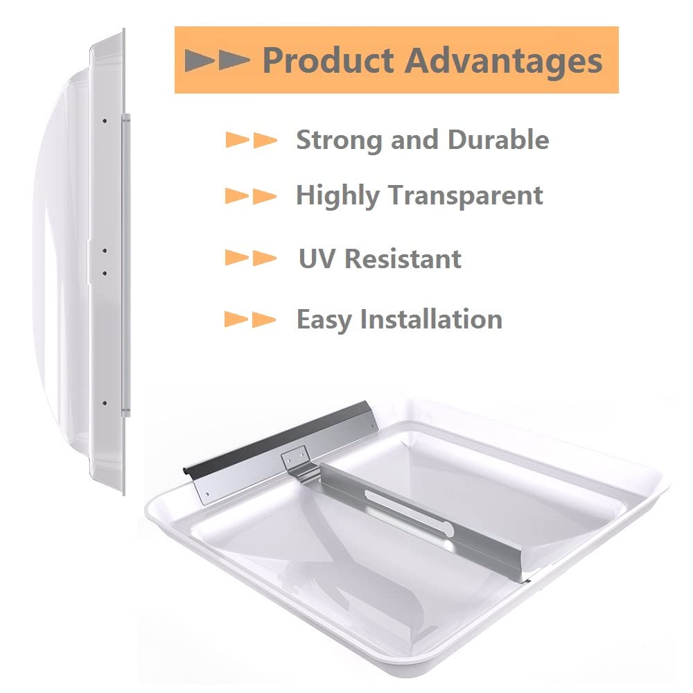 LQKUMJG 14" Universal RV Roof Vent Cover Waterproof Vent Lid Replacement for Camper Trailer Motorhome (White 1 Pack)