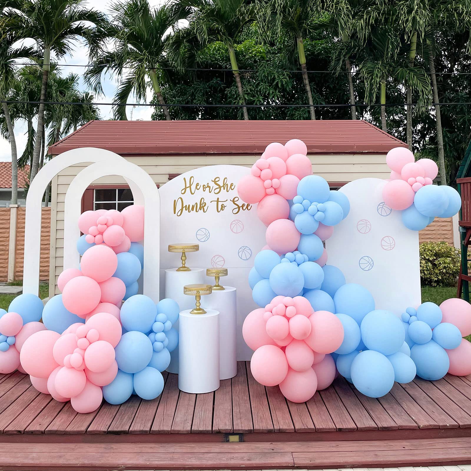 RUBFAC Pink Balloons 129pcs Light Pastel Pink Balloon Different Sizes 18 12 10 5 Inch for Garland Arch Birthday Party Baby Shower Gender Reveal Wedding Anniversary Easter Decoration