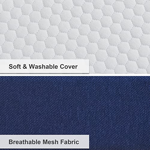 Molblly Trifold Folding Mattress Topper Memory Foam with Breathable & Washable Cover, 6 inch Portable Foldable Mattress Guest Bed for Camping, Full Size - 52"x 73"x 6"