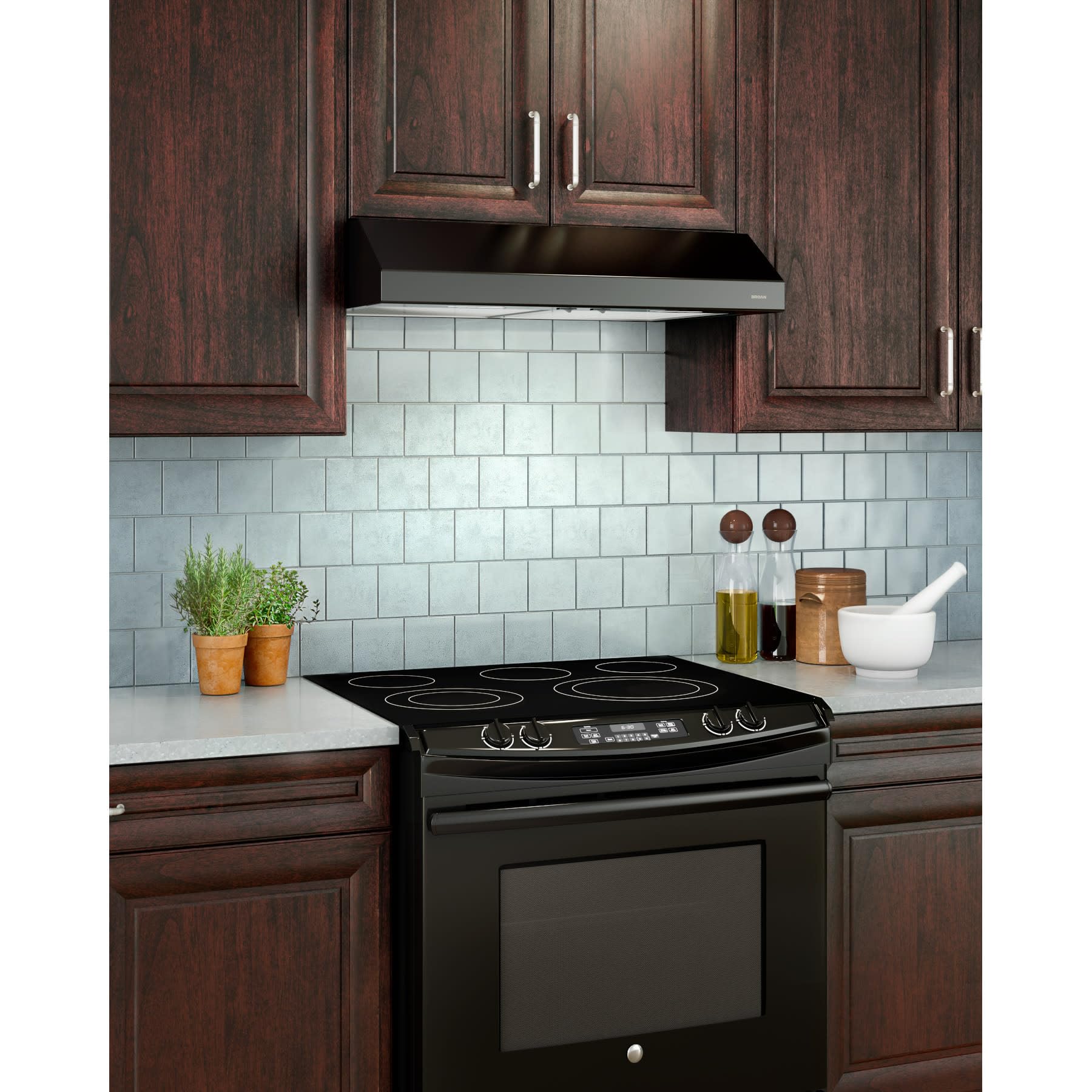 Broan-NuTone BCSEK136WW Energy Star Certified Glacier Series Under-Cabinet, 300 Max Blower CFM, 1.5 Sones Range Hood, 36-Inch, White