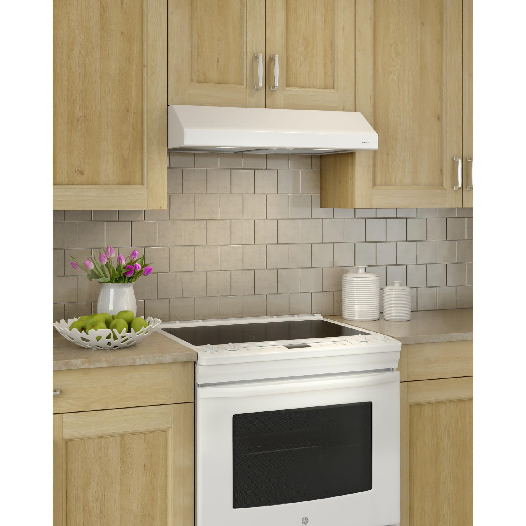 Broan-NuTone BCSEK136WW Energy Star Certified Glacier Series Under-Cabinet, 300 Max Blower CFM, 1.5 Sones Range Hood, 36-Inch, White