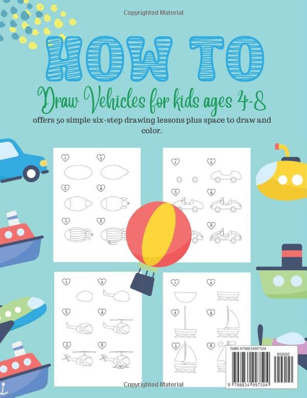 How to Draw Vehicles for Kids Ages 4-8: This is a Great Vehicle Book for Toddlers and Kids.
