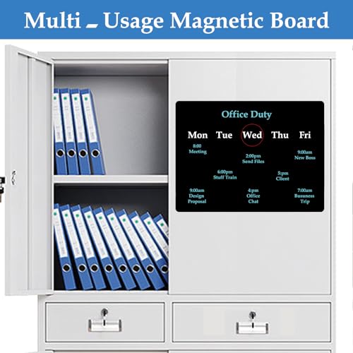 DumanAsen Magnetic Dry Erase Blackboard for Fridge, 16" x 12" Menu Board/Meal Planner for Refrigerator, with Stain Resistant Technology, Include 8 Chalk Markers