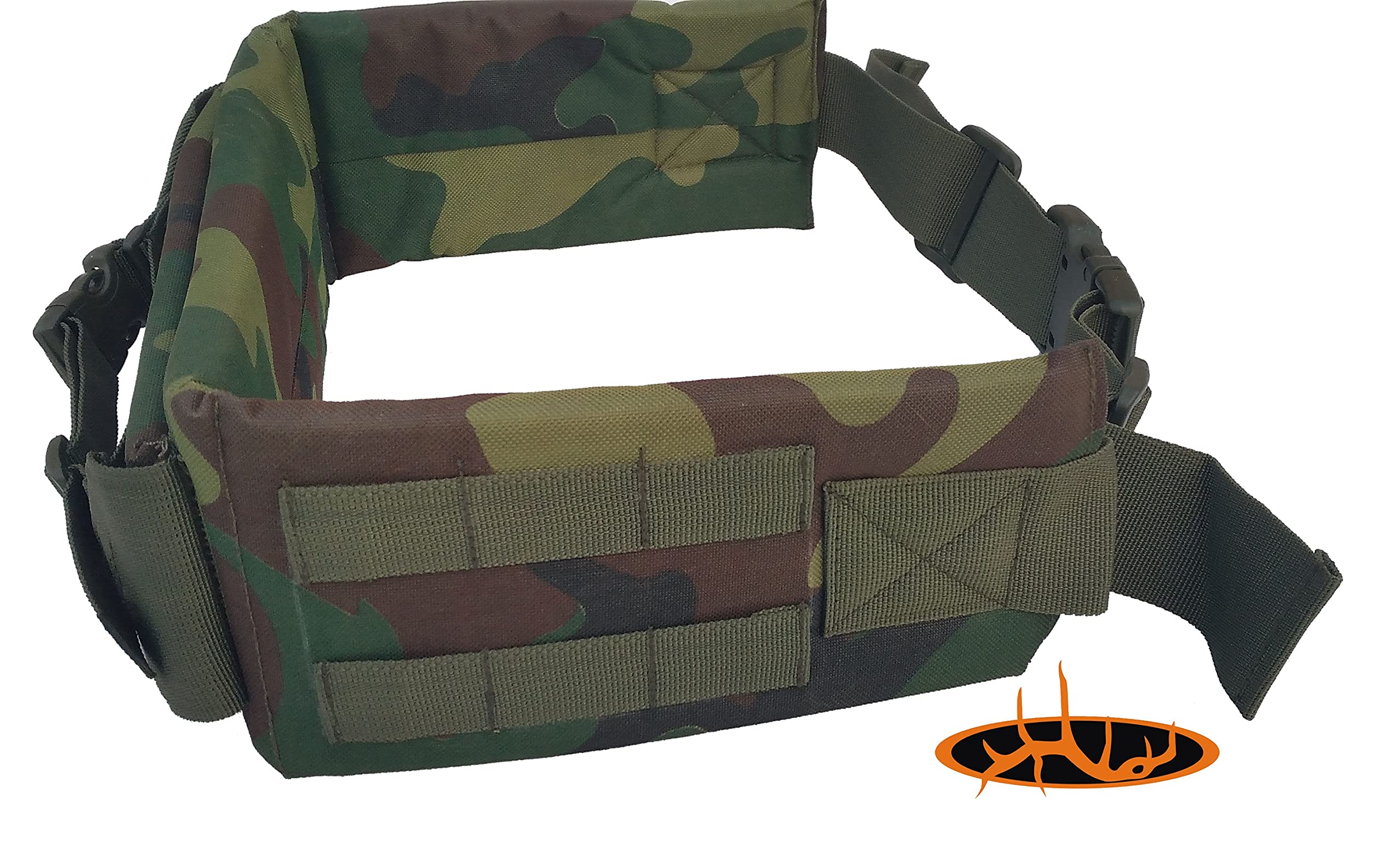 A.L.I.C.E Kidney Belt and Alice Kidney pad with Strap and attaching Belt LC-2 Kidney pad/A.L.I.C.E Kidney pad/A.LI.C.E Pack/Tactical Belt(Woodland camo), SMALL - xlarge