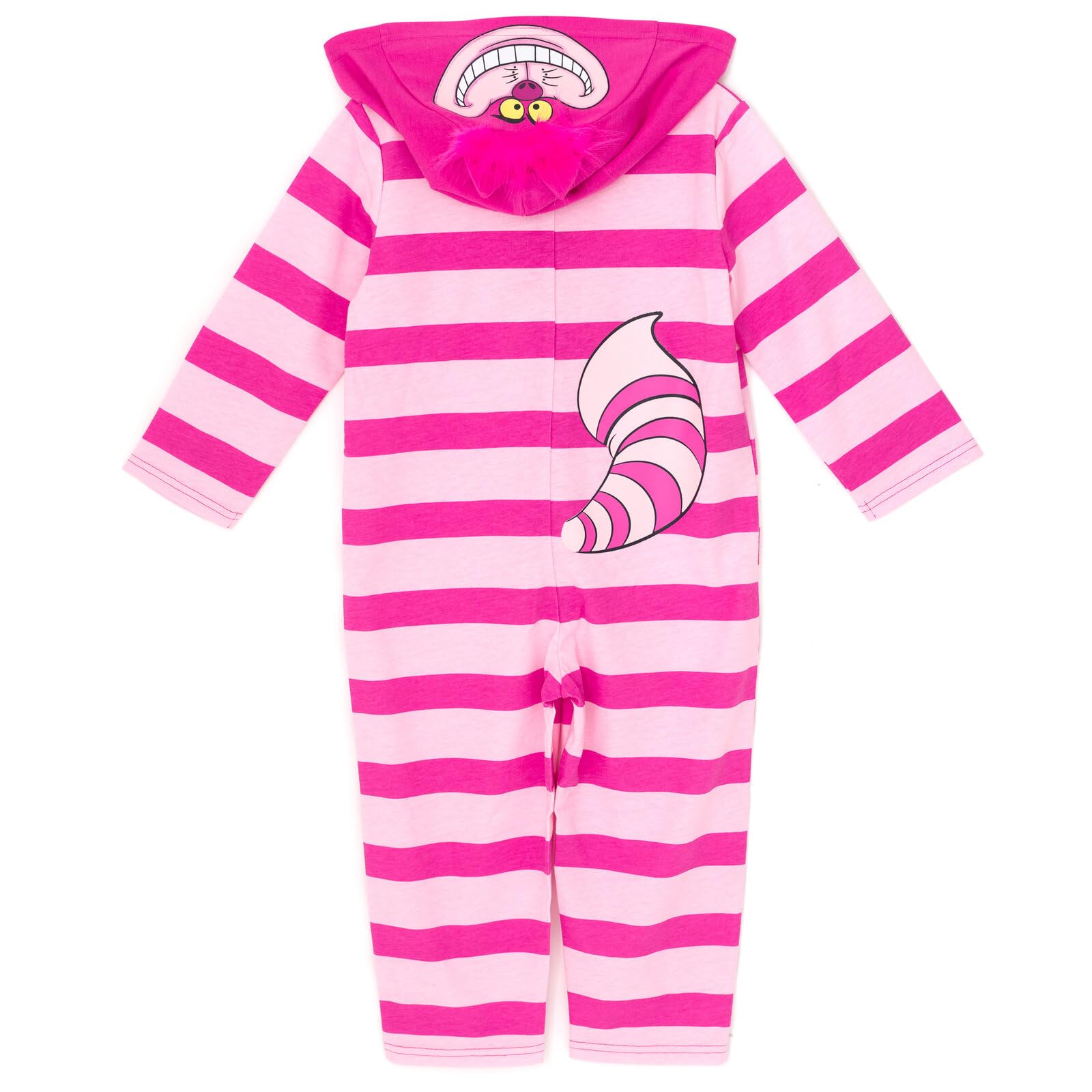 Disney Alice in Wonderland Cheshire Cat Infant Baby Boys Zip Up Coverall Tail Pink 18 Months