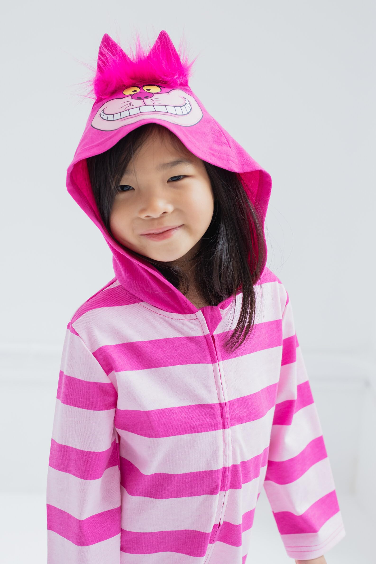 Disney Alice in Wonderland Cheshire Cat Infant Baby Boys Zip Up Coverall Tail Pink 18 Months