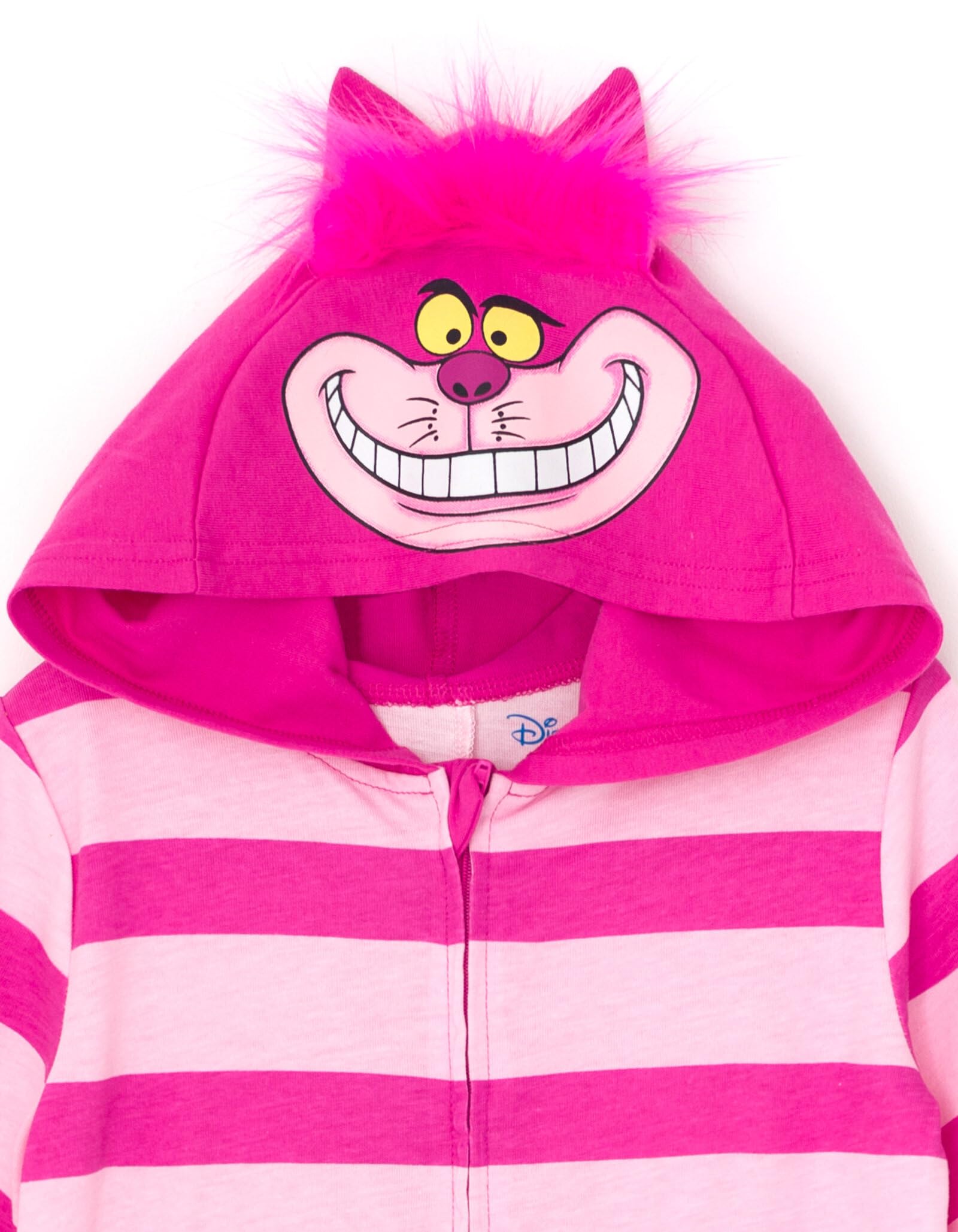 Disney Alice in Wonderland Cheshire Cat Infant Baby Boys Zip Up Coverall Tail Pink 18 Months