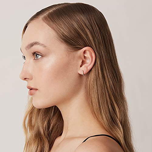PAVOI 14K Gold Lab Diamond Cuff Earrings Huggie Stud (14K White Gold)
