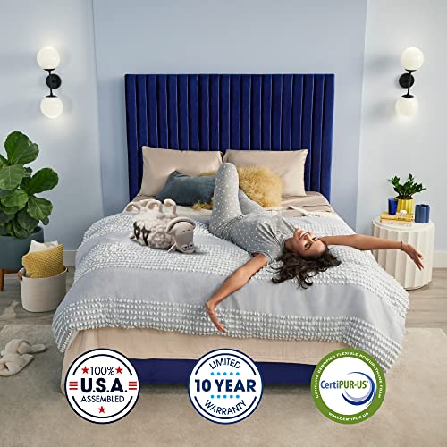 Serta - 10.5" Clarks Hill Firm Queen Mattress, Comfortable, Cooling, Supportive, CertiPur-US Certified,White/Blue