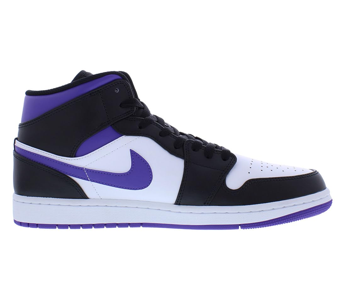 Nike Women's WMNS Air Jordan 1 Mid Trainers, Black Dark Iris White, 11.5 Men