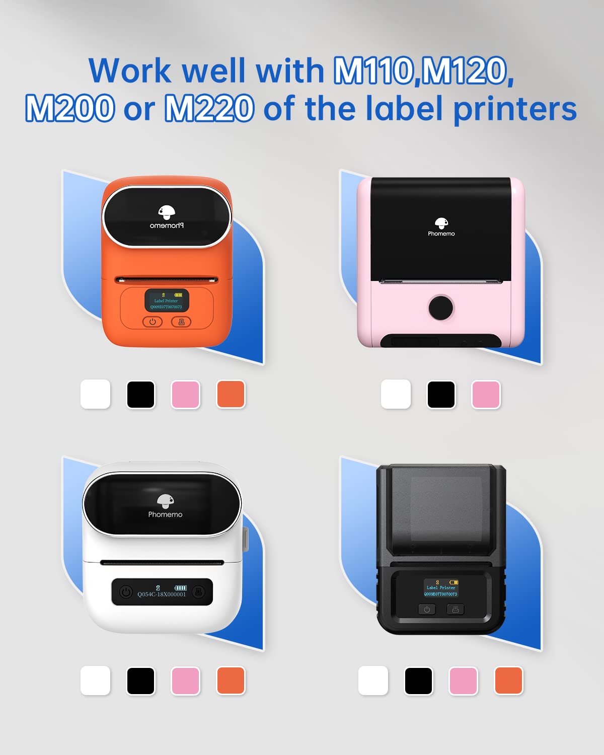 Phomemo Address Labels for M-Series Label Makers, Thermal Mailing Stickers, Easy to Peel Off. White, 1" x 2-5/8", 130 Per Roll, 3 Rolls