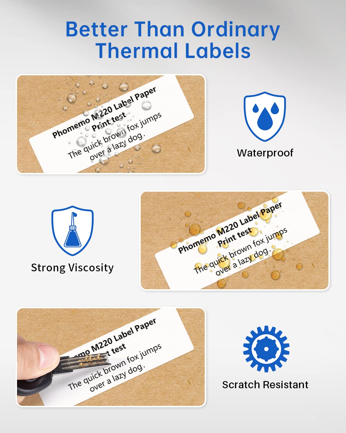 Phomemo Address Labels for M-Series Label Makers, Thermal Mailing Stickers, Easy to Peel Off. White, 1" x 2-5/8", 130 Per Roll, 3 Rolls