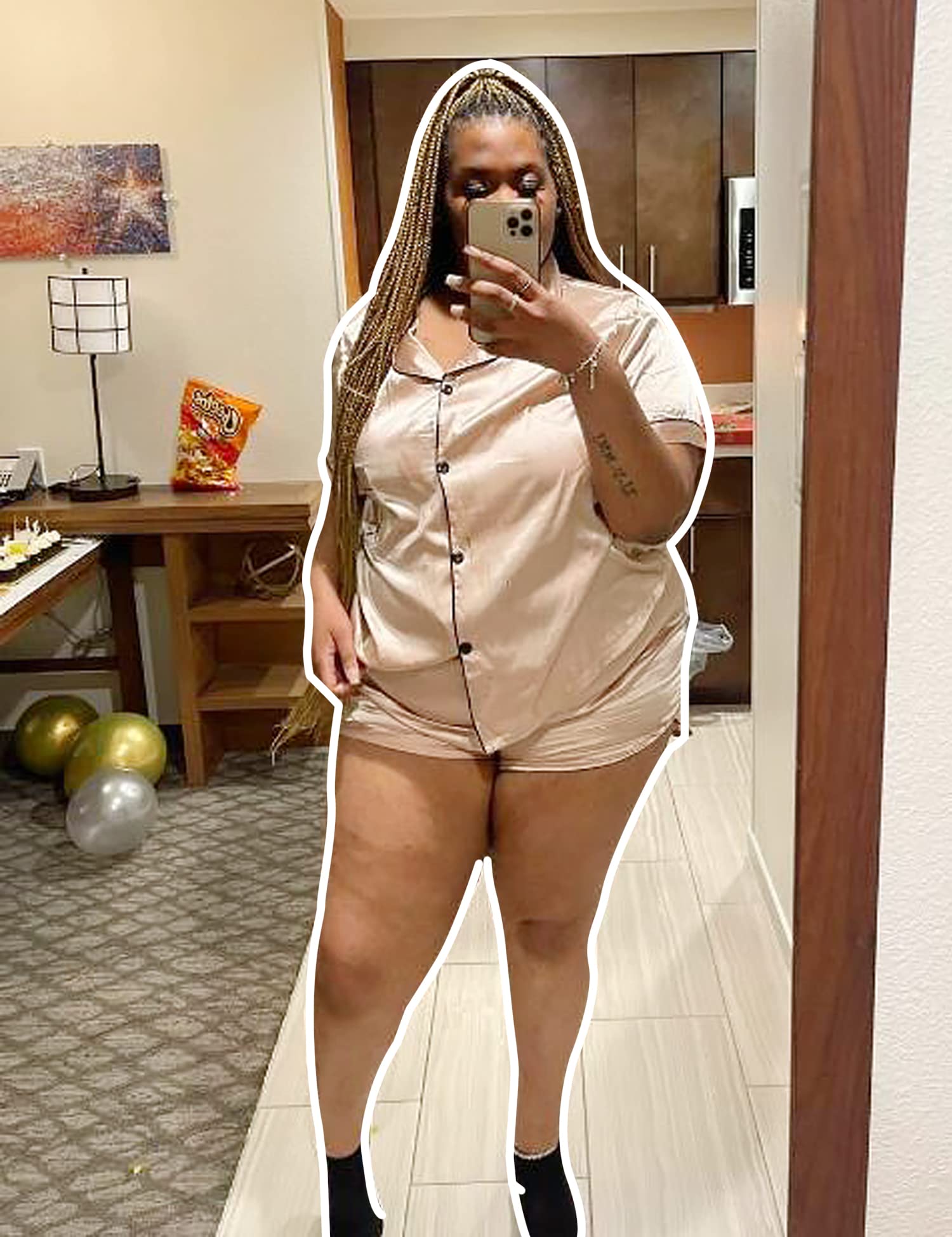 SWOMOG Womens Satin Plus Size Pajamas Silk Button Down Shorts Set Pajama Shorts 2Pcs Short Sleeve Pjs Sets Loungewear Red