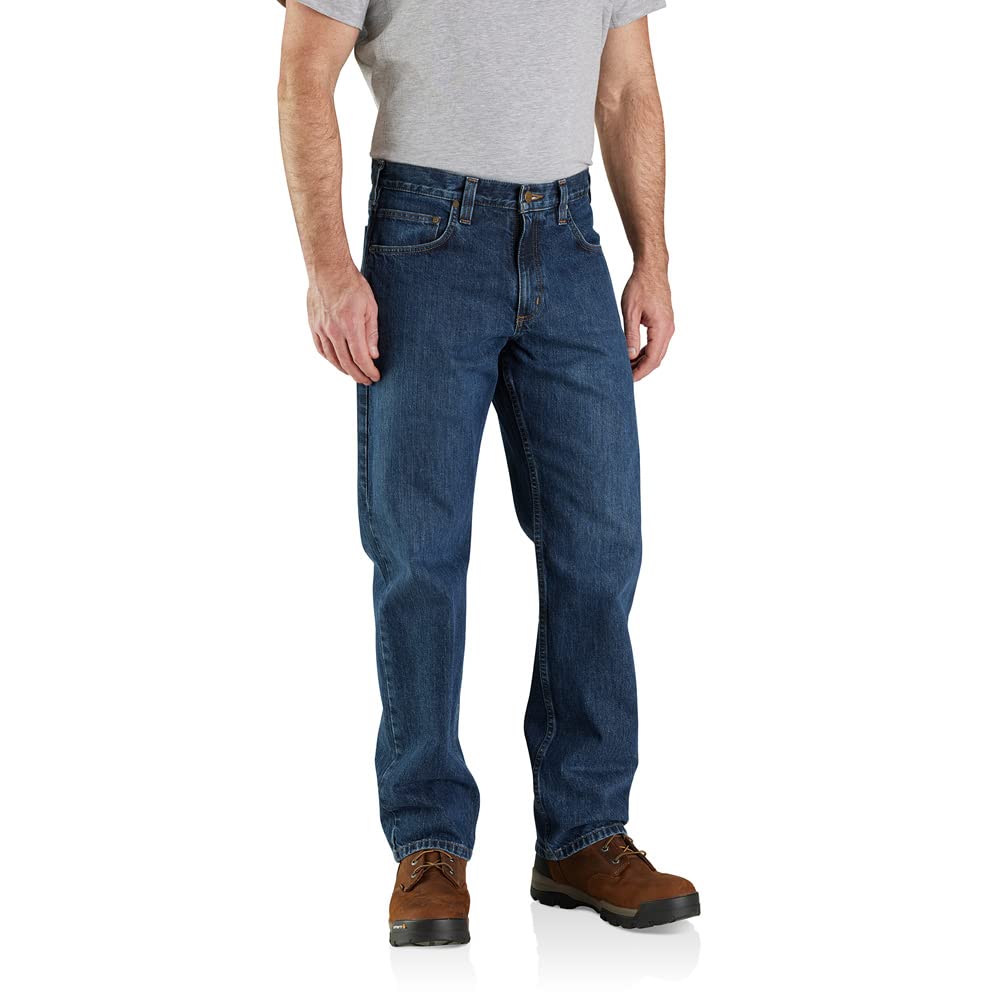 Carhartt Men's Relaxed Fit 5-Pocket Jean, Bay, 38 x 32