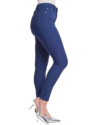 YMI Women's Hyperstretch Mid-Rise Skinny Jeans, Navy, L