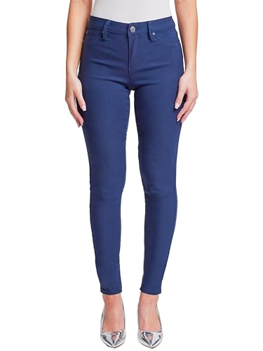 YMI Women's Hyperstretch Mid-Rise Skinny Jeans, Navy, L